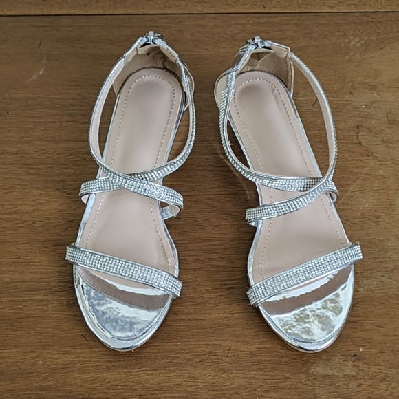 Avon | Shoes | Demi Wedge Silver Sandal | Poshmark